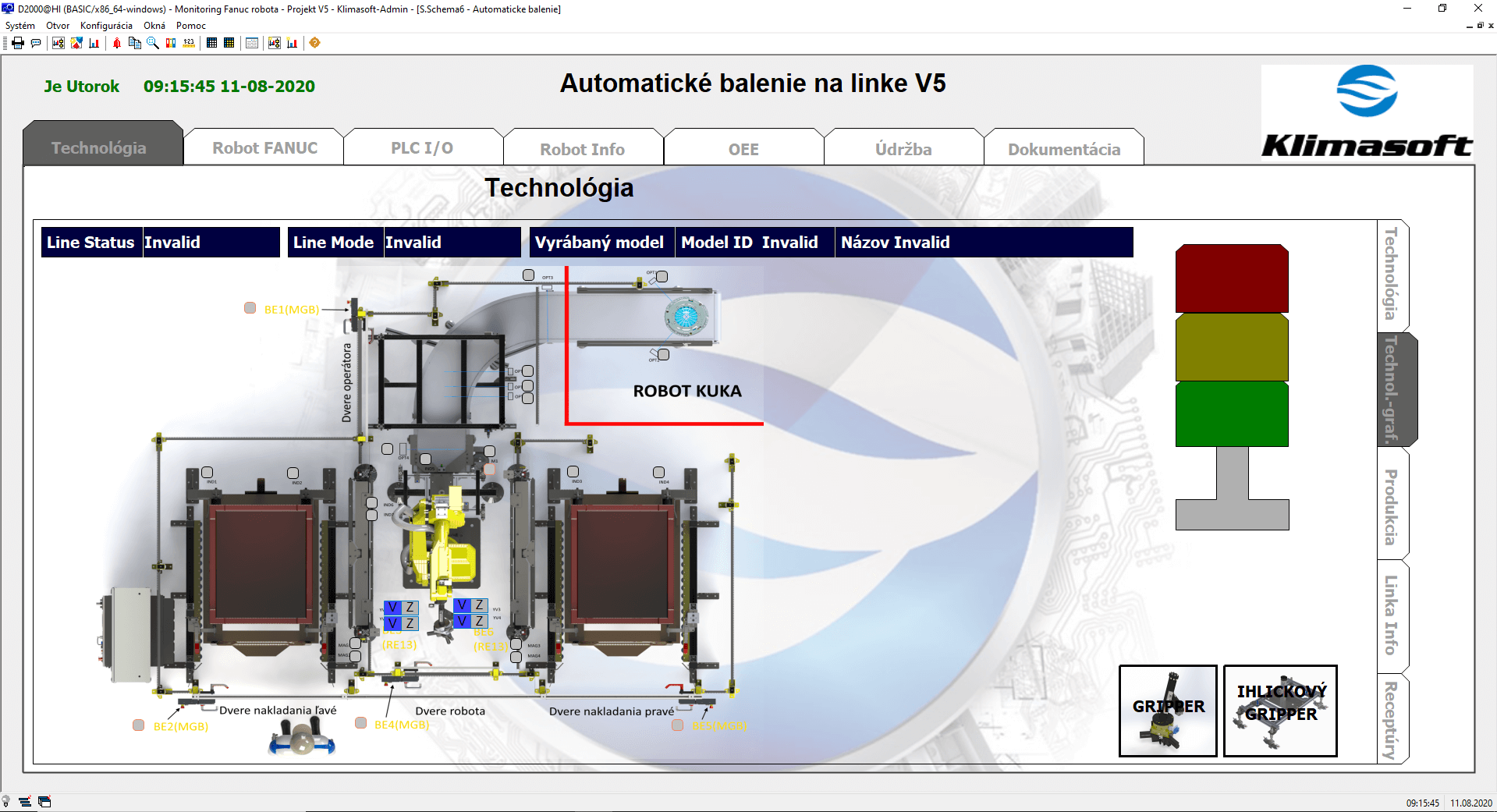 Monitoring of Fanuc Robots with application based on the D2000