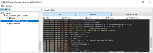 Description of the historical mode of D2000 Gateway.